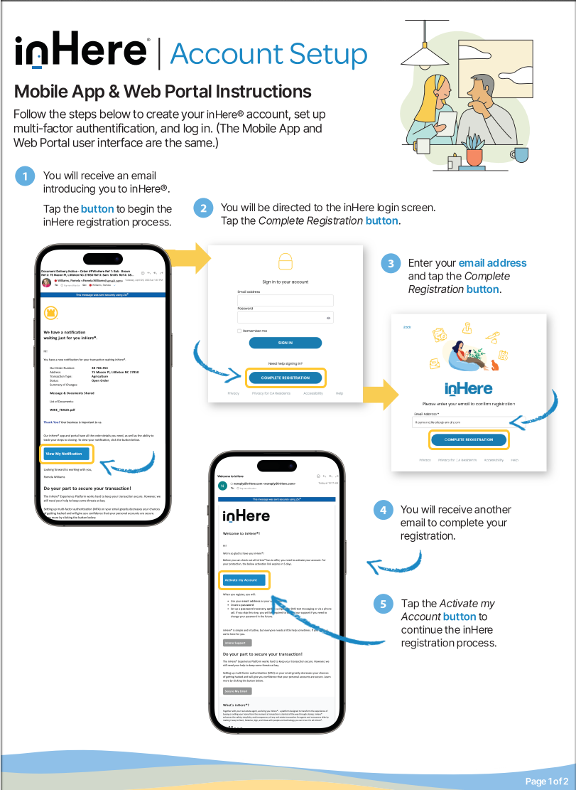 inHere Account Setup - Mobile App & Web Portal Instructions – InHere