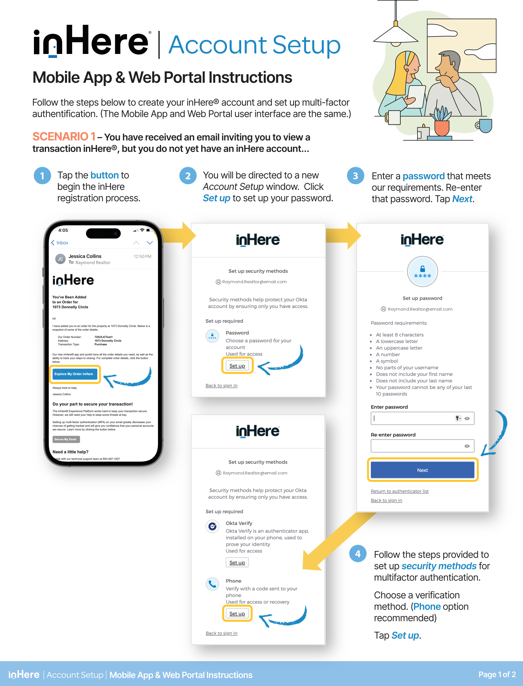 inHere Account Setup - Mobile App & Web Portal Instructions – InHere