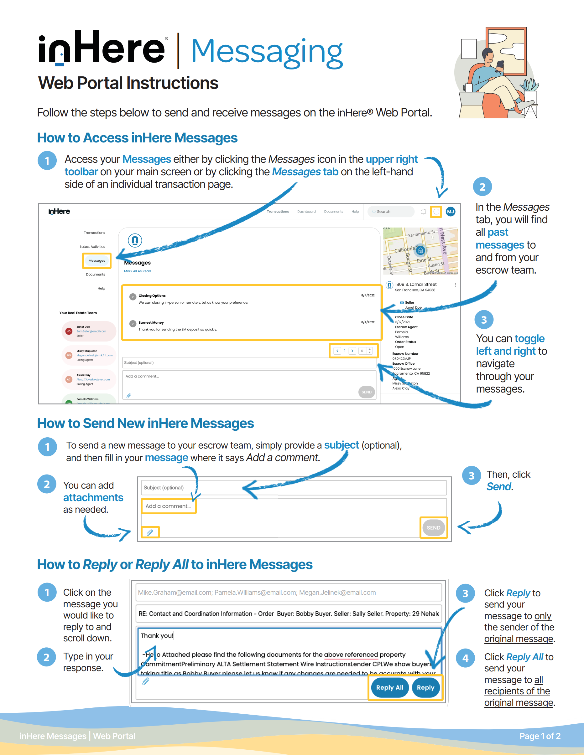 inHere Send & Receive Messages - Webportal/Mobile Instructions – InHere